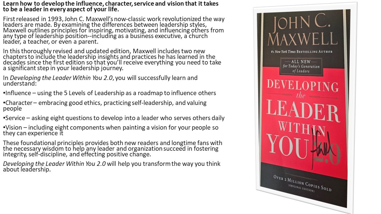 Author-signed, Developing the Leader Within You
